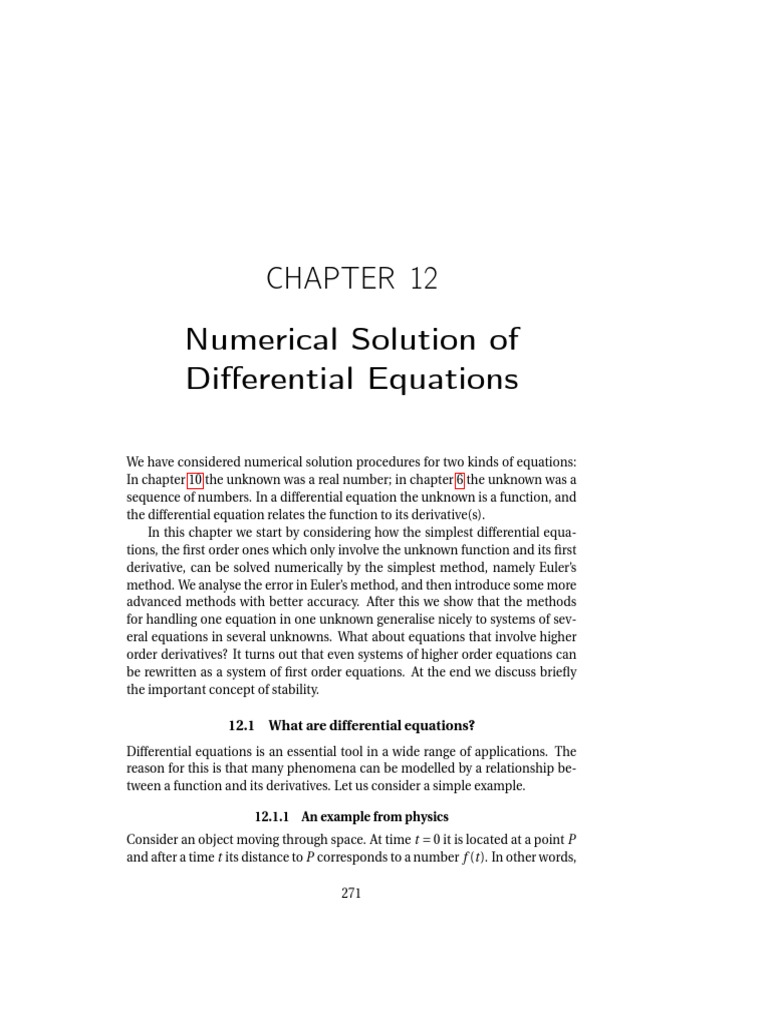 Numerical Solution of Differential Equations | PDF | Equations ...