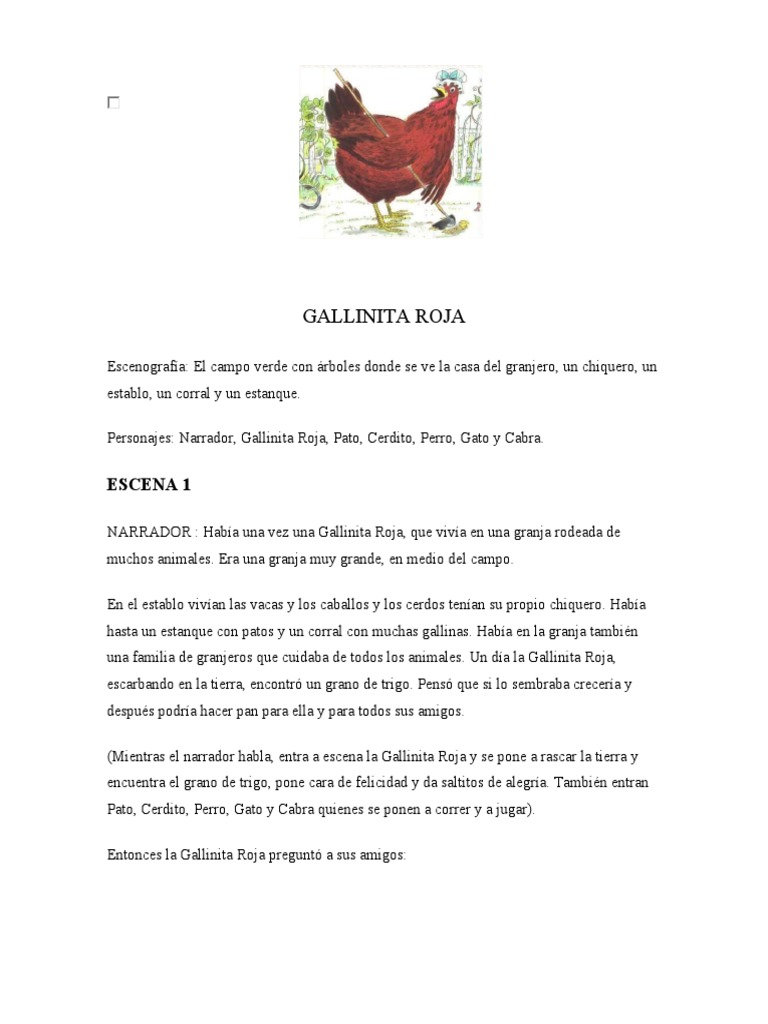 GALLINITA ROJA Guion Teatral | PDF