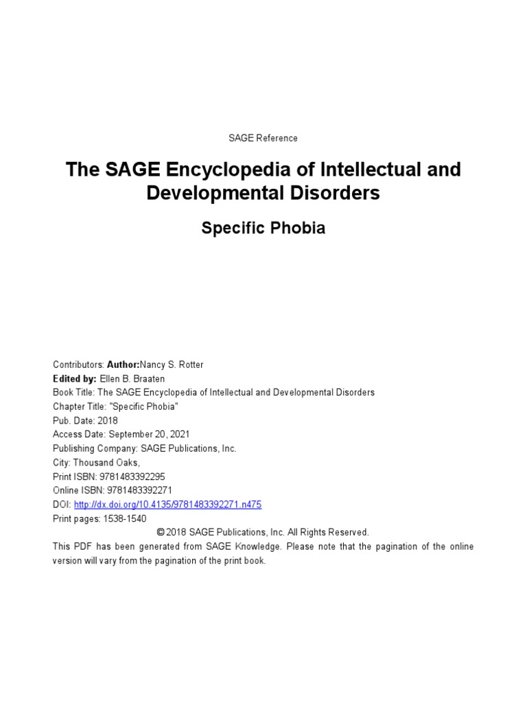 The Sage Encyclopedia of Intellectual and Developmental Disorders ...