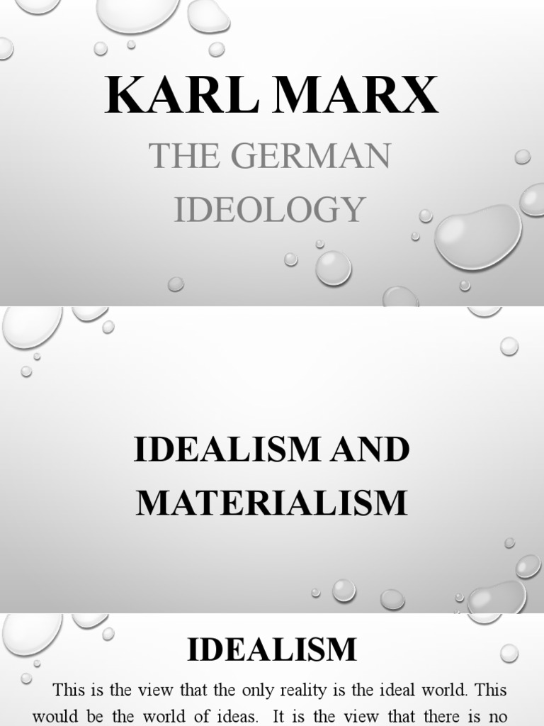Karl-Marx The German Ideology | PDF | Idealism | Materialism