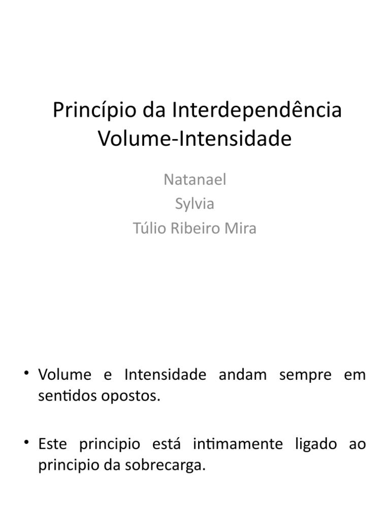 Princípio da Interdependência: Volume e Intensidade | PDF | Frequência cardíaca