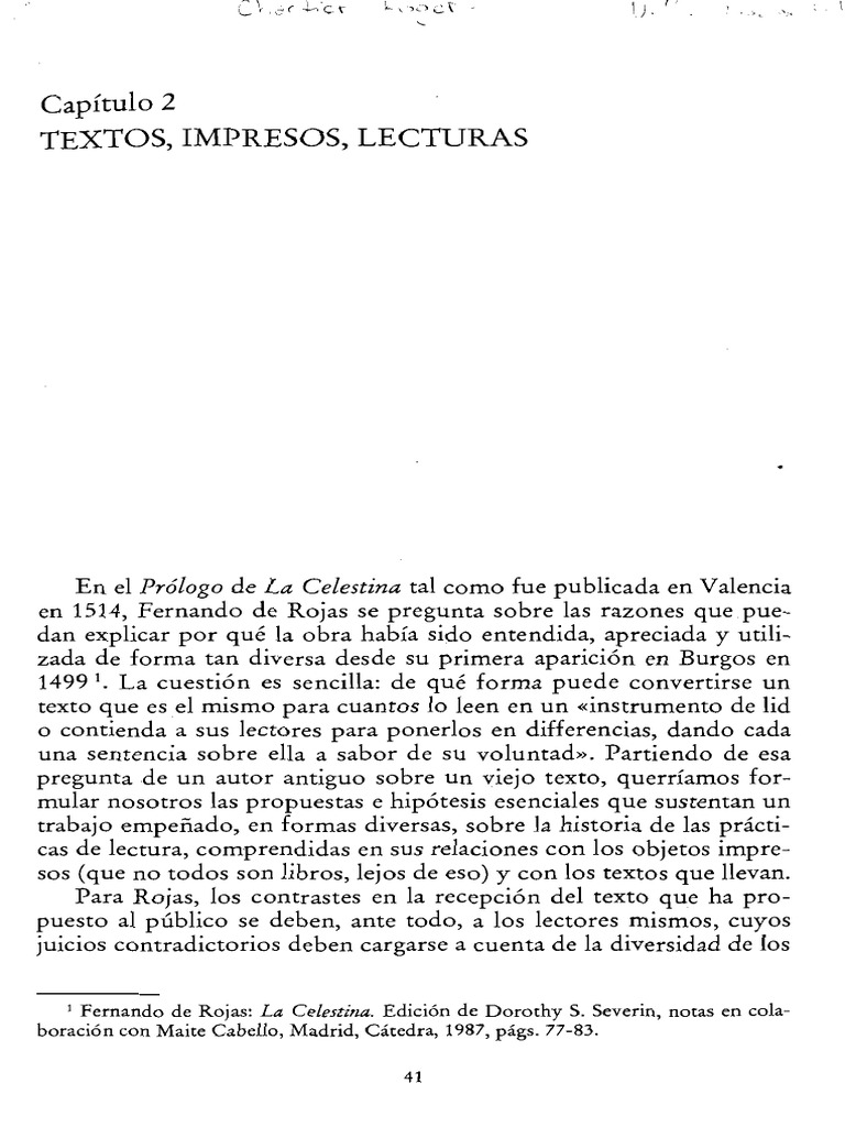 Chartier - Cap. 2 - Textos, Impresos, Lecturas | PDF