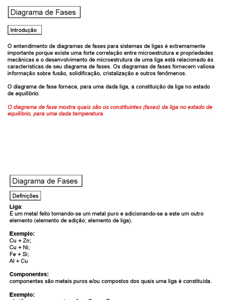 DIAGRAMA DE FASES Aula1 | Download grátis PDF | Diagrama de fase | Solução