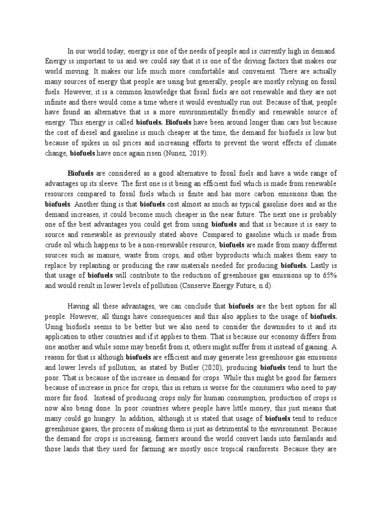 Position Paper Biofuels | Download Free PDF | Biofuel | Fossil Fuels