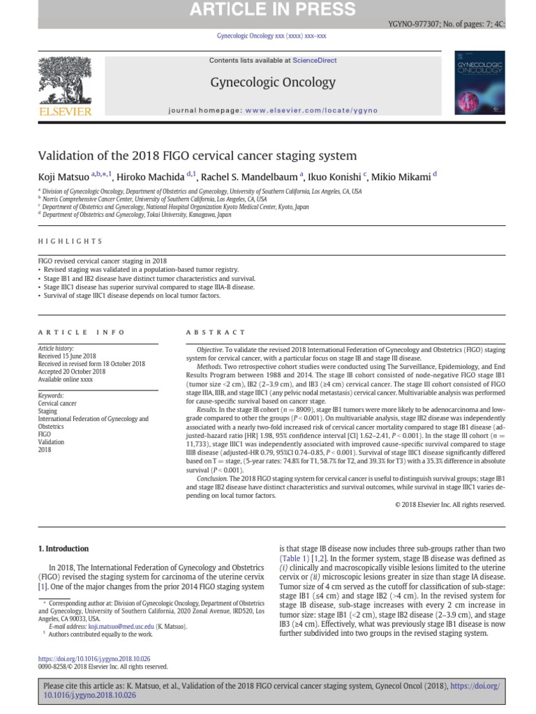 Figo Staging Cancer Cervical | PDF | Cervical Cancer | Cancer