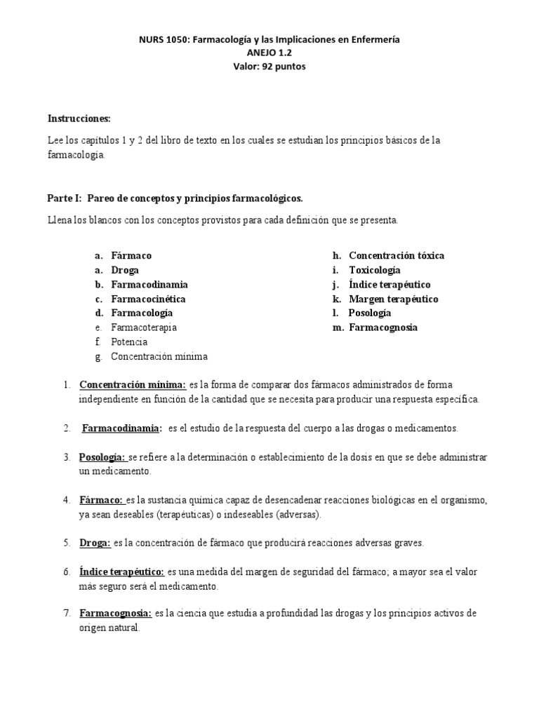 M1 Anejo 1-2 | Descargar gratis PDF | Farmacología | Medicamentos con ...