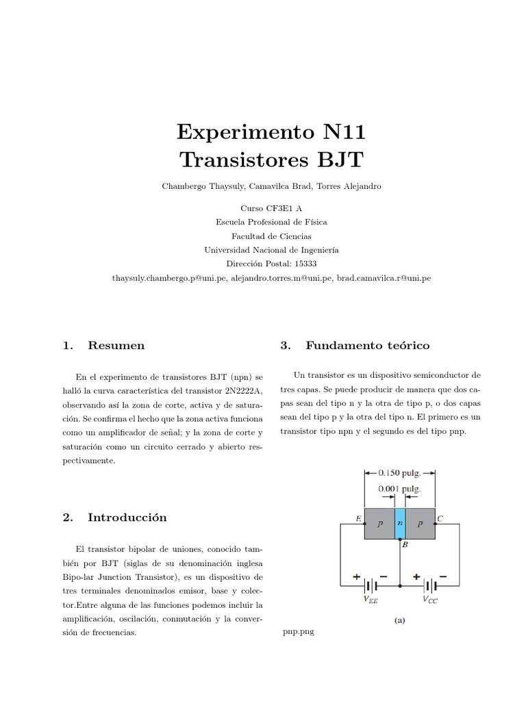 Cea Exp11 Pdf Transistor De Unión Bipolar Transistor