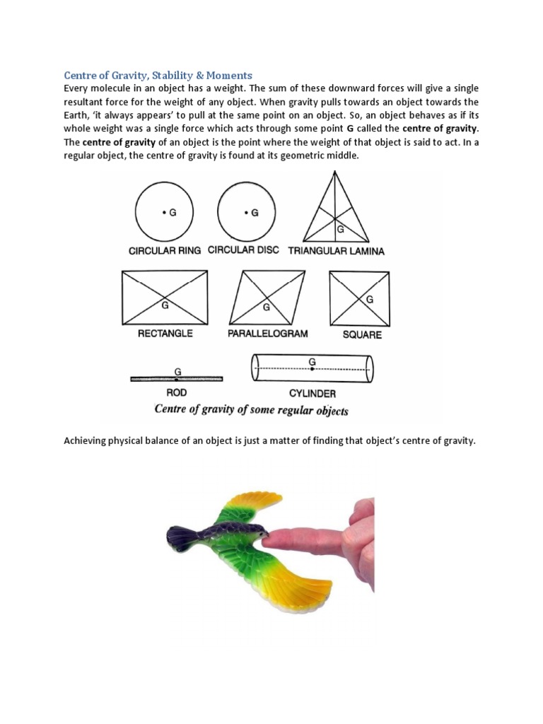 Centre of Gravity and Object Stability | PDF | Center Of Mass | Weight