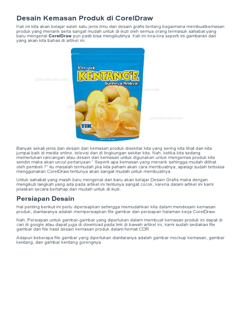 Desain Kemasan Produk Di CorelDraw | PDF