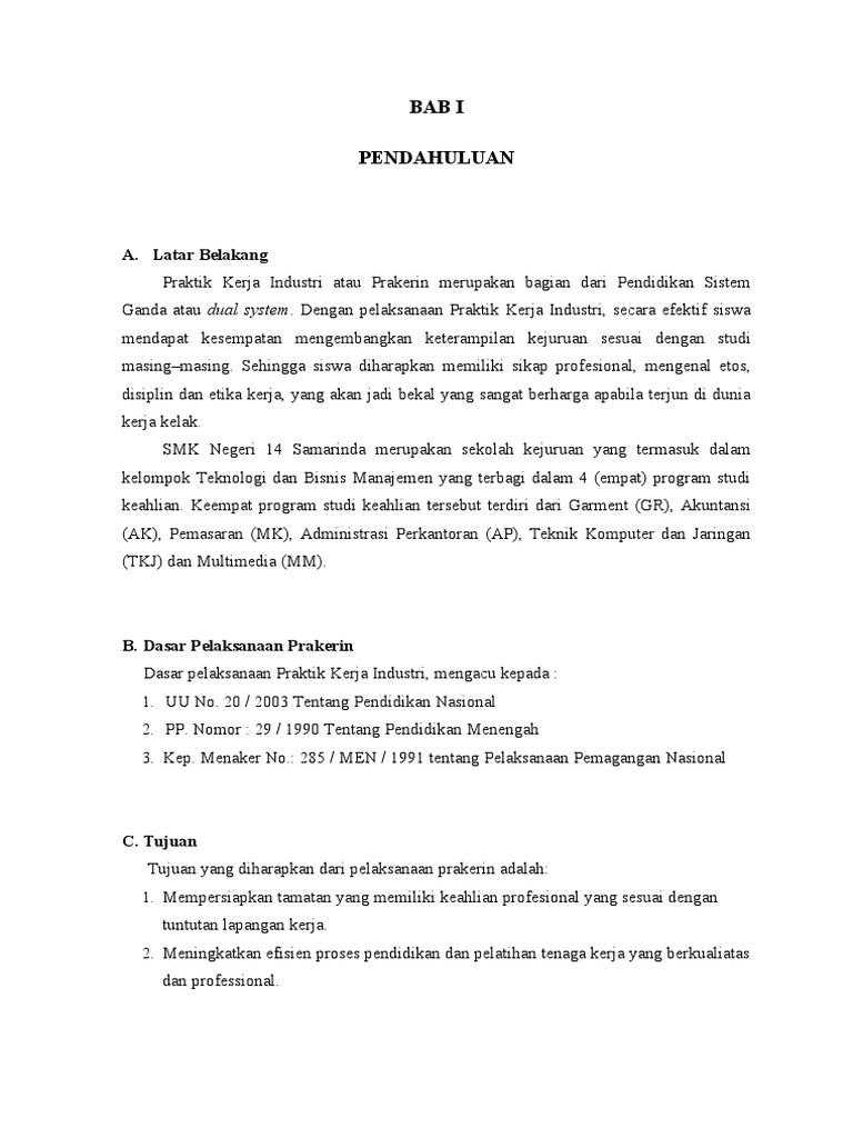 Contoh Laporan LPJ Panitia Prakerin | PDF