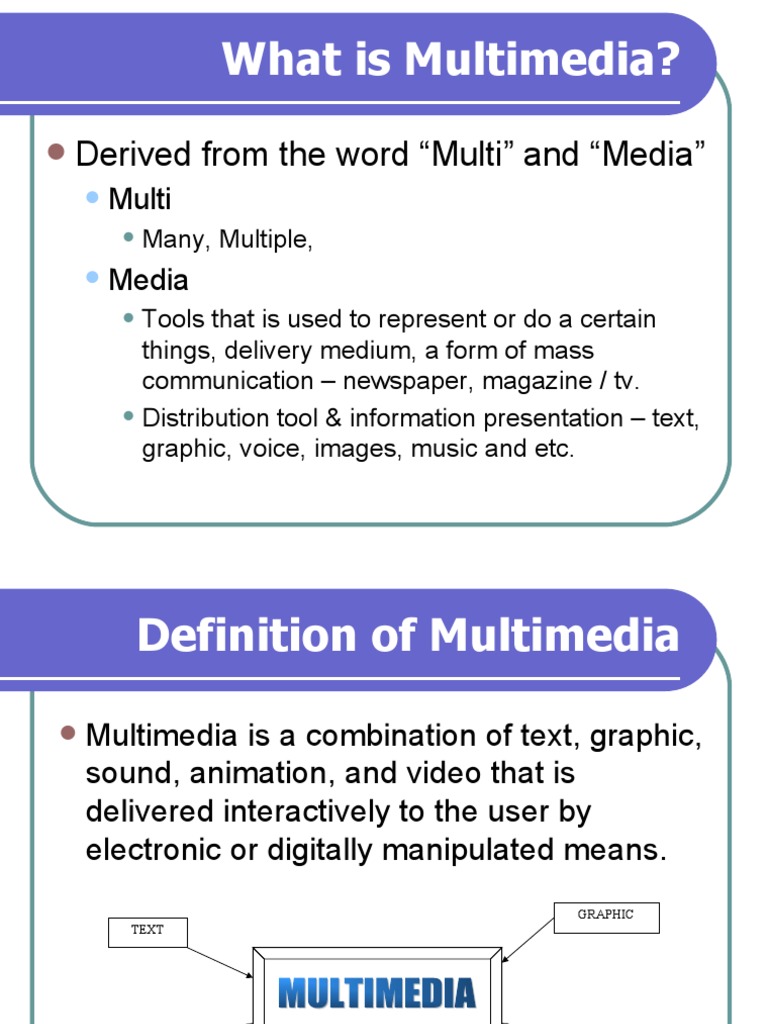 What Is Multimedia?: Derived From The Word "Multi" and "Media ...