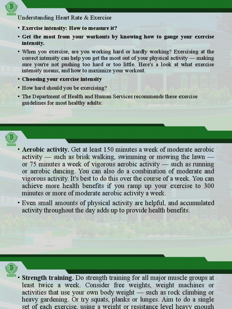 Understanding Heart Rate & Exercise: Intensity | PDF | Heart Rate ...