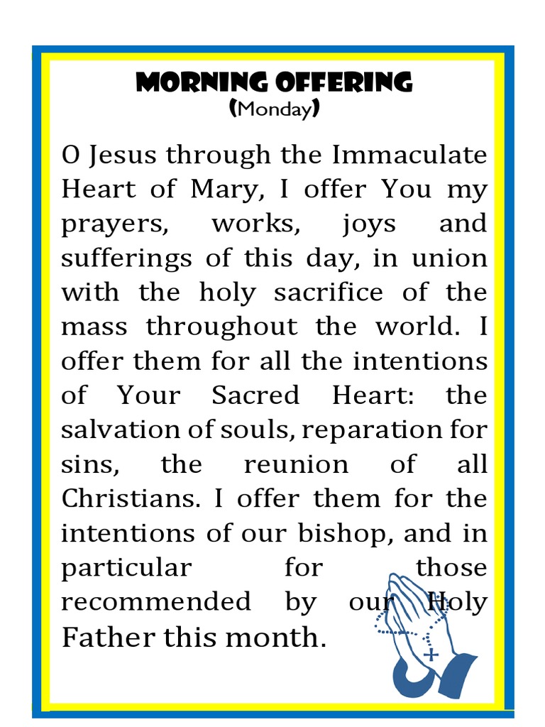 Morning Offering: Father This Month | PDF | Prayer | Jesus