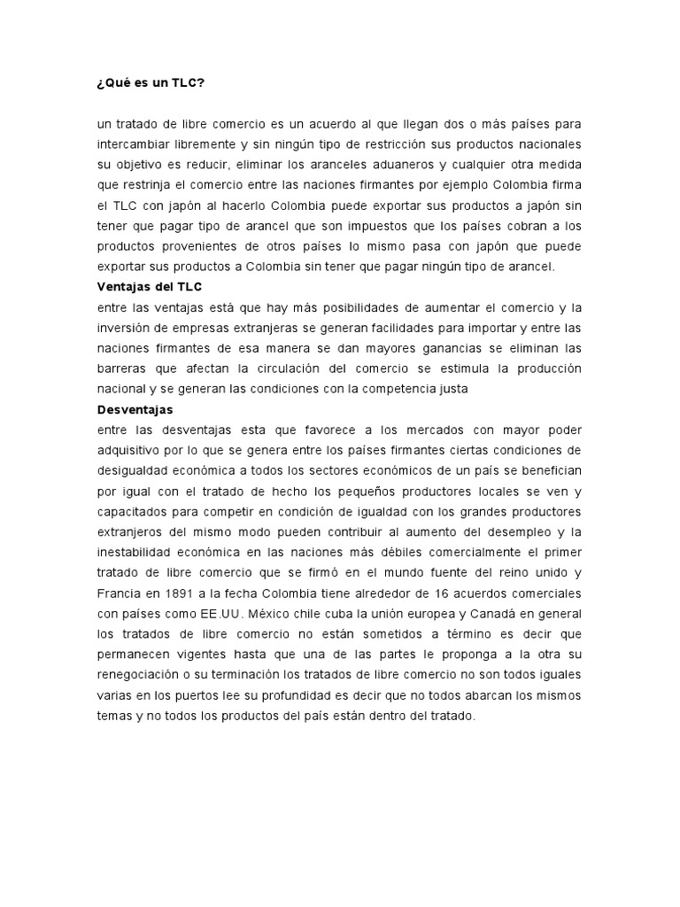 Que Es El TLC | PDF