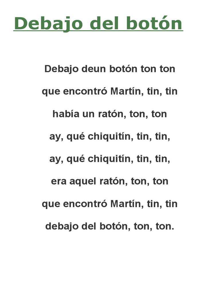 Debajo de Un Boton Letra | PDF
