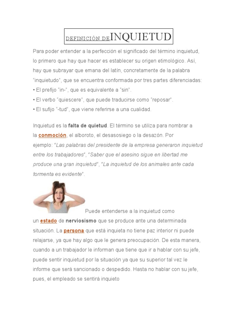 Definición y significado de inquietud | PDF