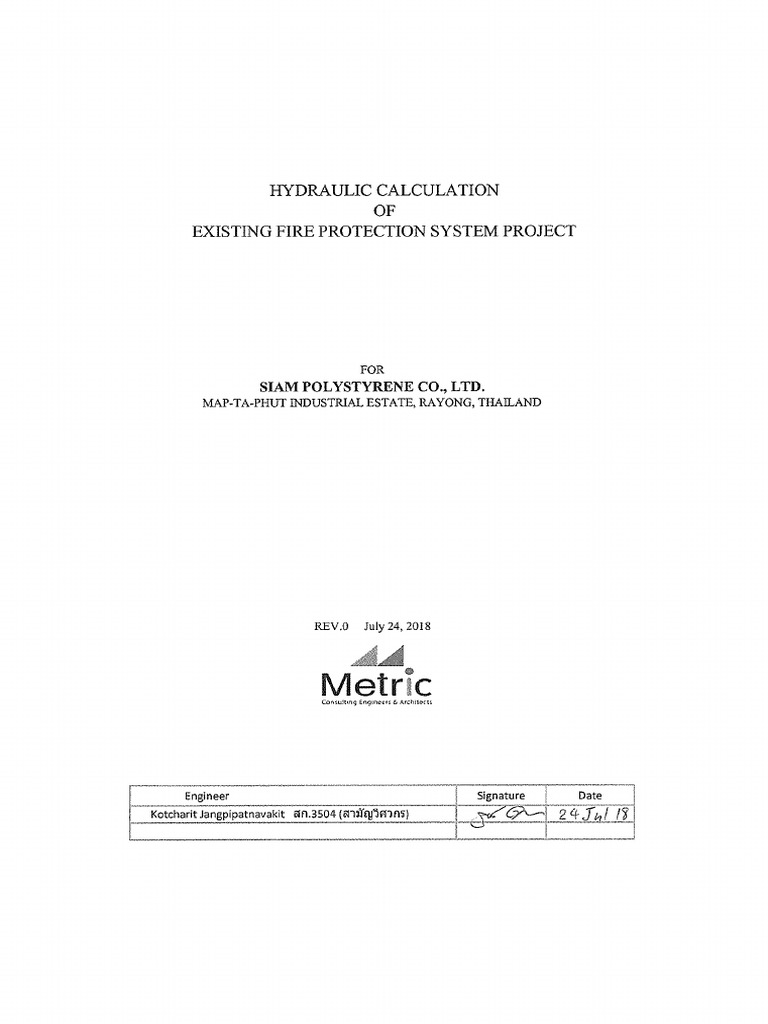 Hydraulic Calculation Report - PS | PDF | Fire Sprinkler System ...