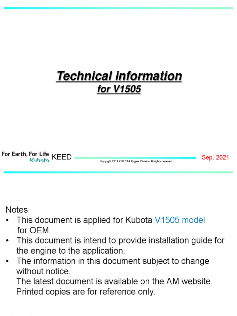Technical Information: For V1505 | PDF | Horsepower | Fuel Injection