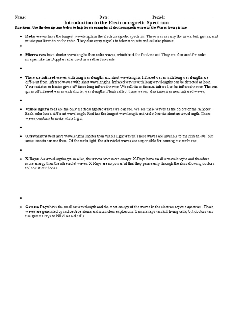 PreAP Wavestown | PDF | Electromagnetic Spectrum | Electromagnetic ...