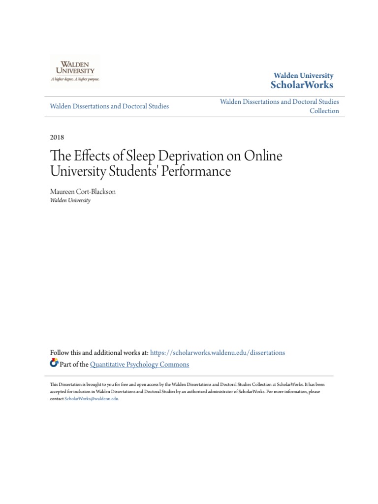 The Effects of Sleep Deprivation On Online University Students P | PDF ...