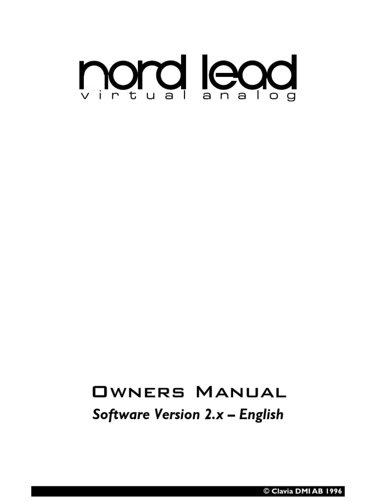 Manual Nord Lead | PDF | Synthesizer | Electrical Engineering