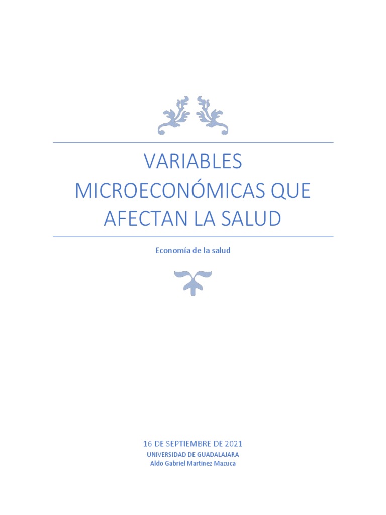 Variables Microeconómicas Que Afectan La Salud | PDF | Microeconomía ...