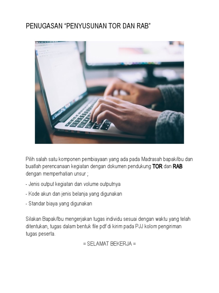 Penyusunan TOR dan RAB Madrasah | PDF | Karier & Perkembangan | Bisnis