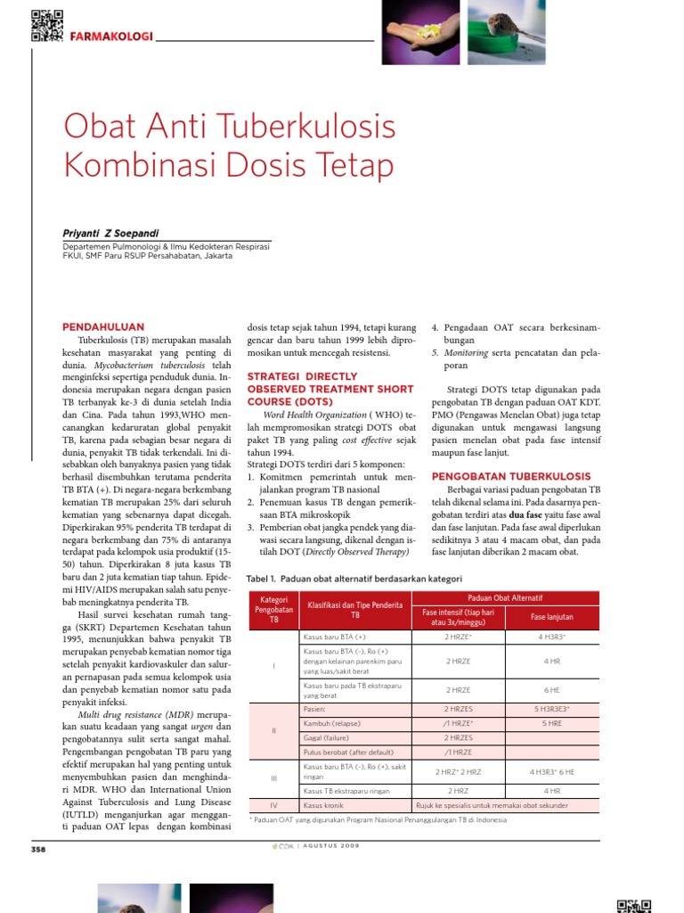 Dosis Obat TB Berdasarkan Berat Badan | PDF
