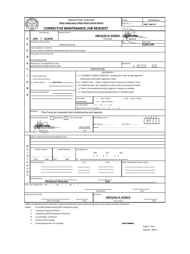Restoration of Non-Operational 150KW Generator at SACOL Power Plant ...