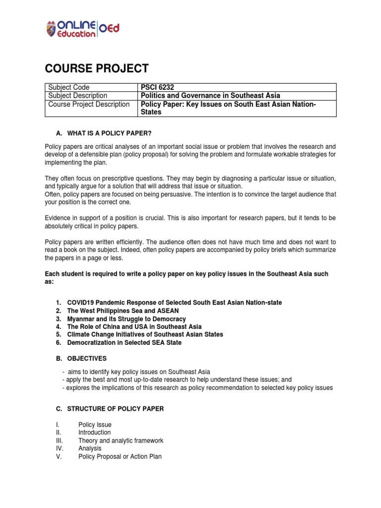 Psci 6232 Course Project | PDF | Policy | Argument