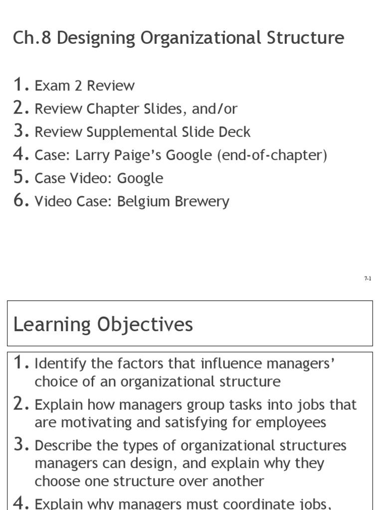 Ch.7 Designing Organizational Structure (Chapter Review Slides) | PDF ...
