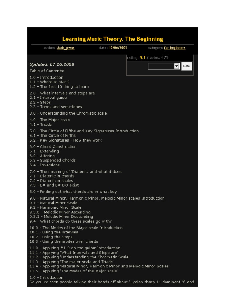 Beginner's Guide to Music Theory | PDF | Minor Scale | Mode (Music)