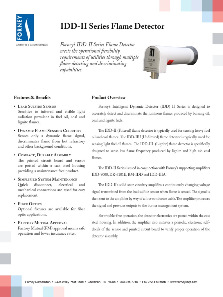 IDD-II Series Flame Detector | PDF | Detector (Radio) | Sensor