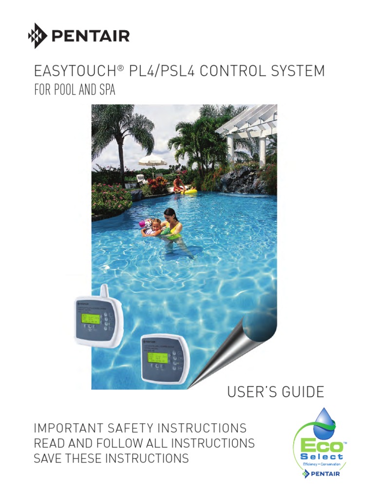 Easytouch Control System pl4 psl4 Users Guide | PDF | Swimming Pool | Electromagnetic Interference