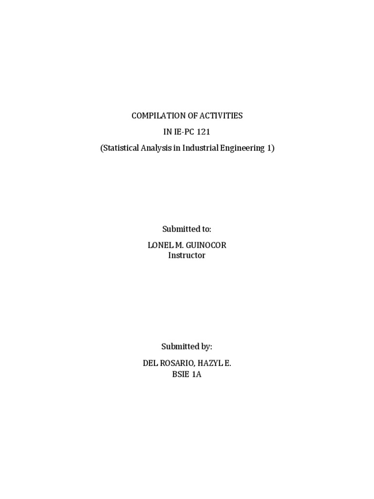 Compilation of Activities | PDF | Probability Distribution | Normal ...