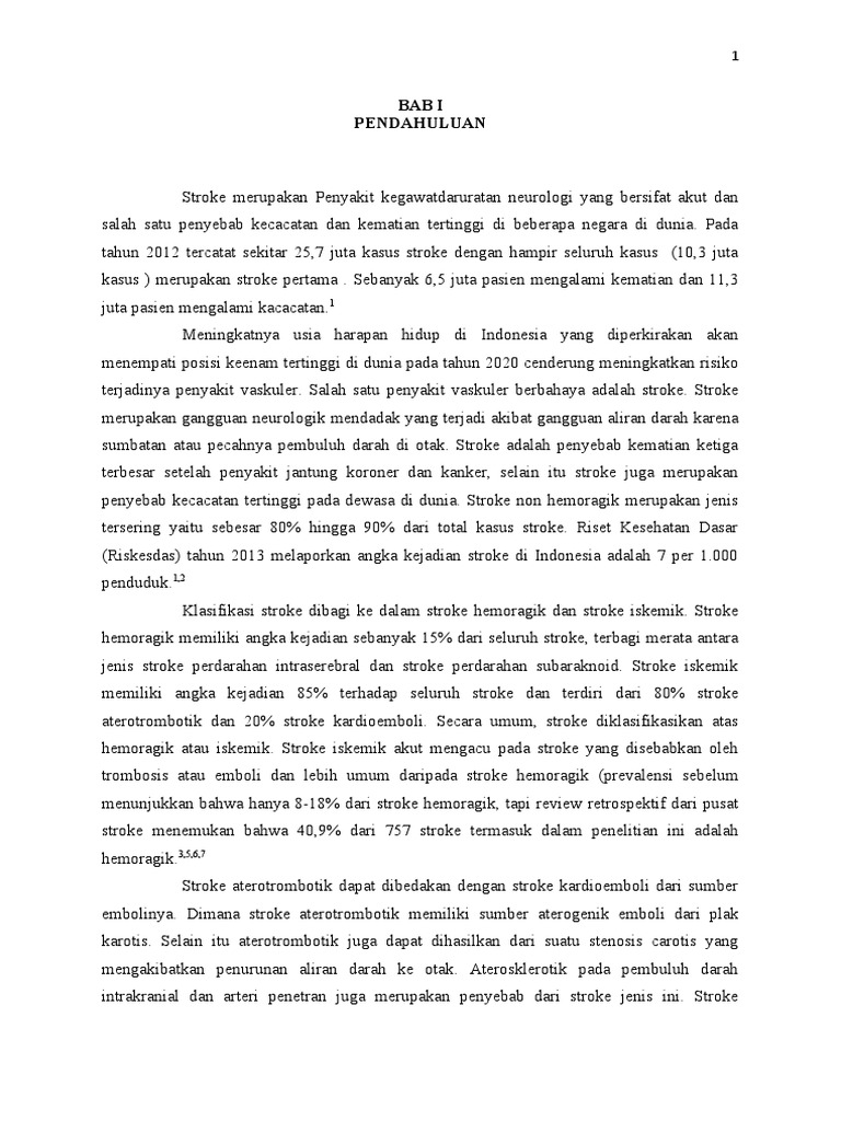 Lapkas Stroke Iskemik + PFO | PDF | Pengembangan Diri