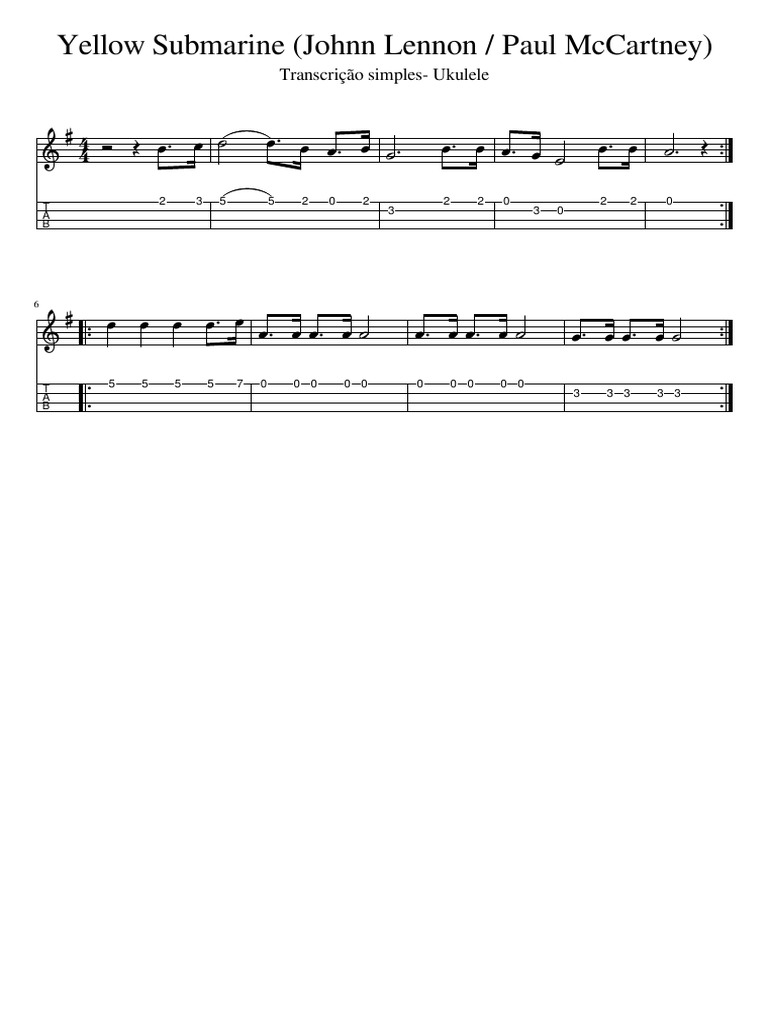 Yellow Submarine Ukulele | PDF
