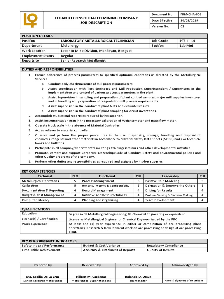 Metallurgical Technician Job Overview | PDF | Laboratories | Metallurgy