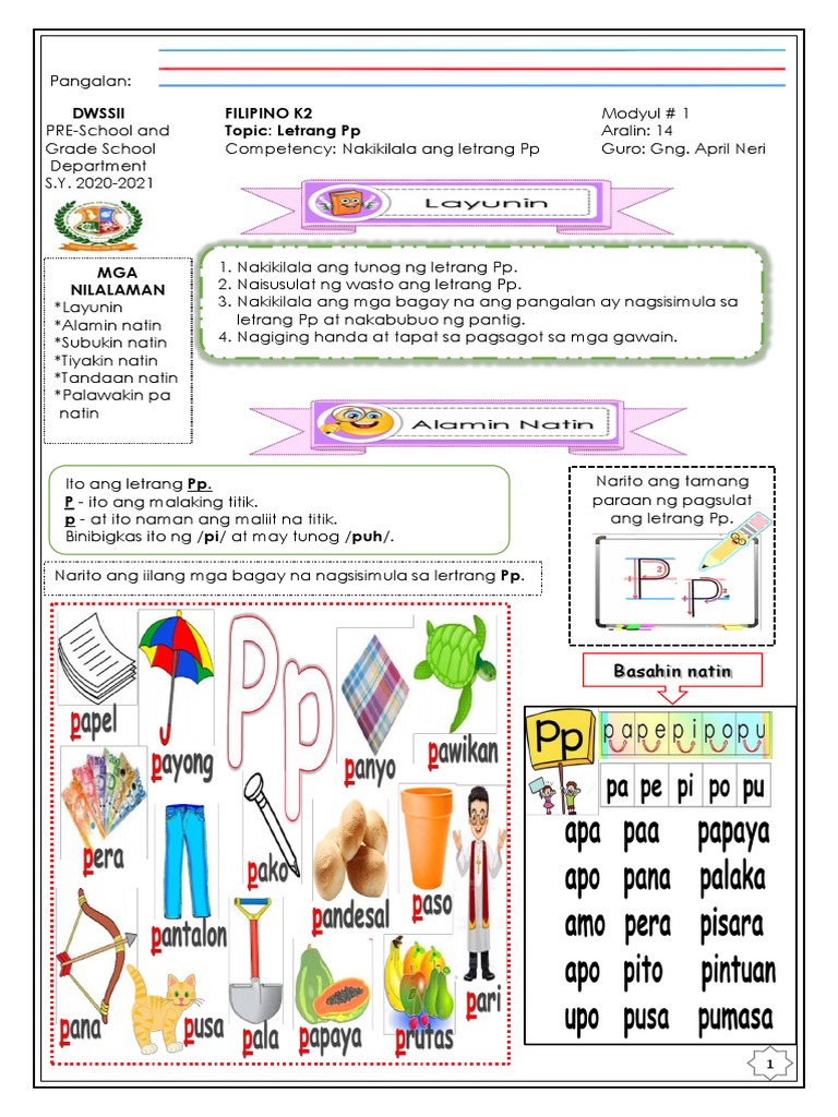 K2-Filipino - Letrang Pp-L14 | PDF