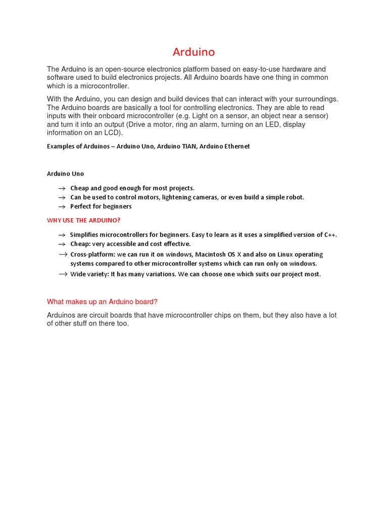 Arduino Why Use The Arduino Pdf Arduino Microcontroller 6960