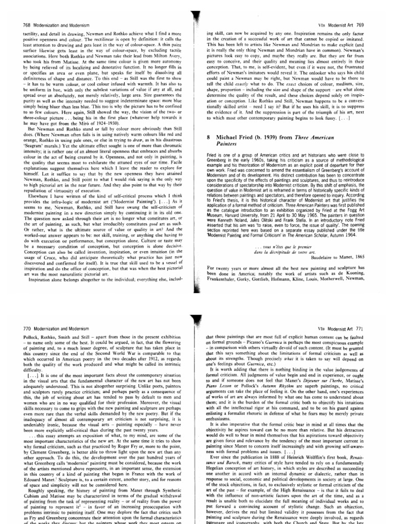 Michael Fried - Three American Painters | PDF