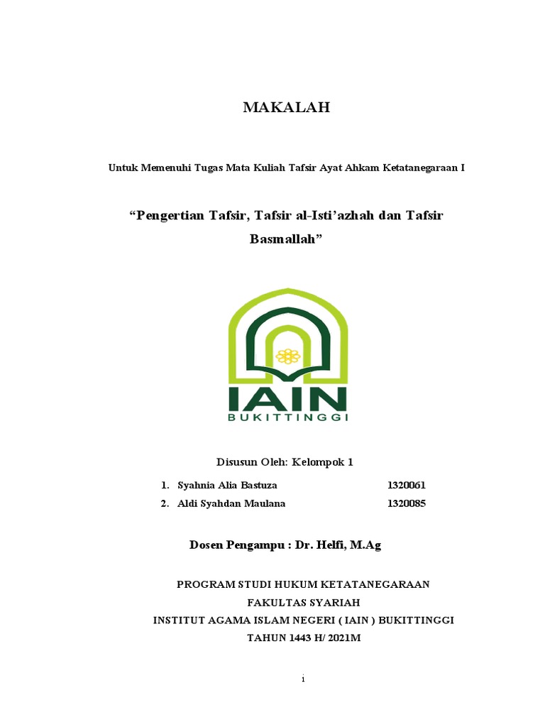 MAKALAH Tafsir Ahkam Kel.1 | PDF