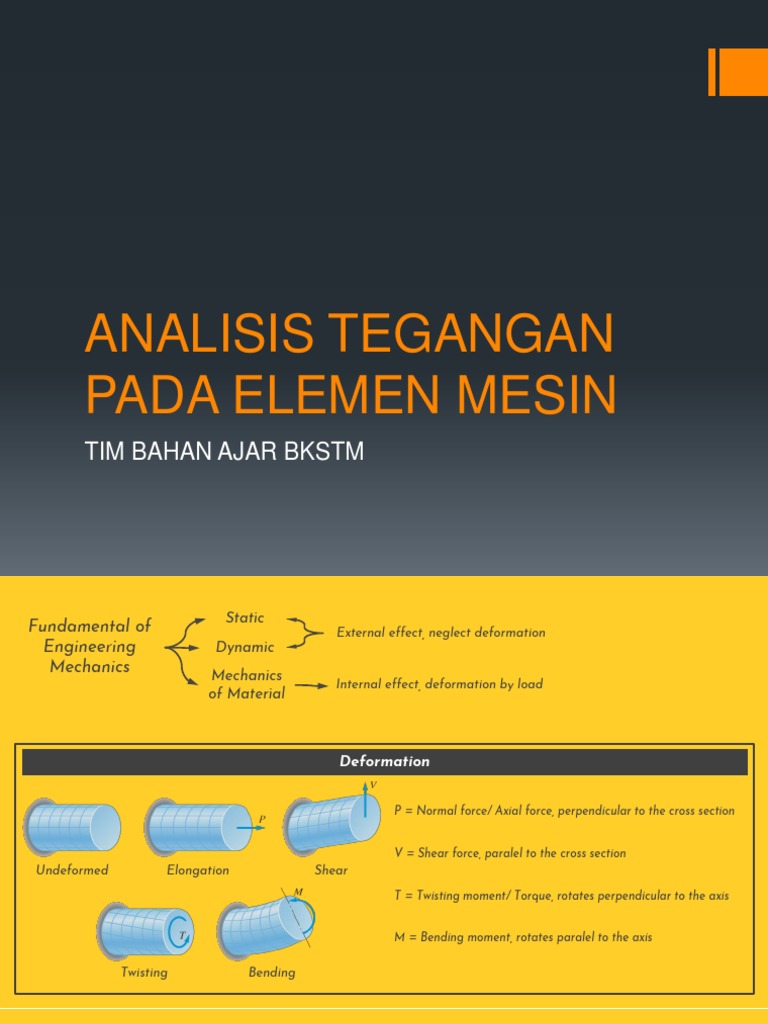 Analisis Tegangan Pada Elemen Mesin | PDF | Bending | Rotation Around A ...