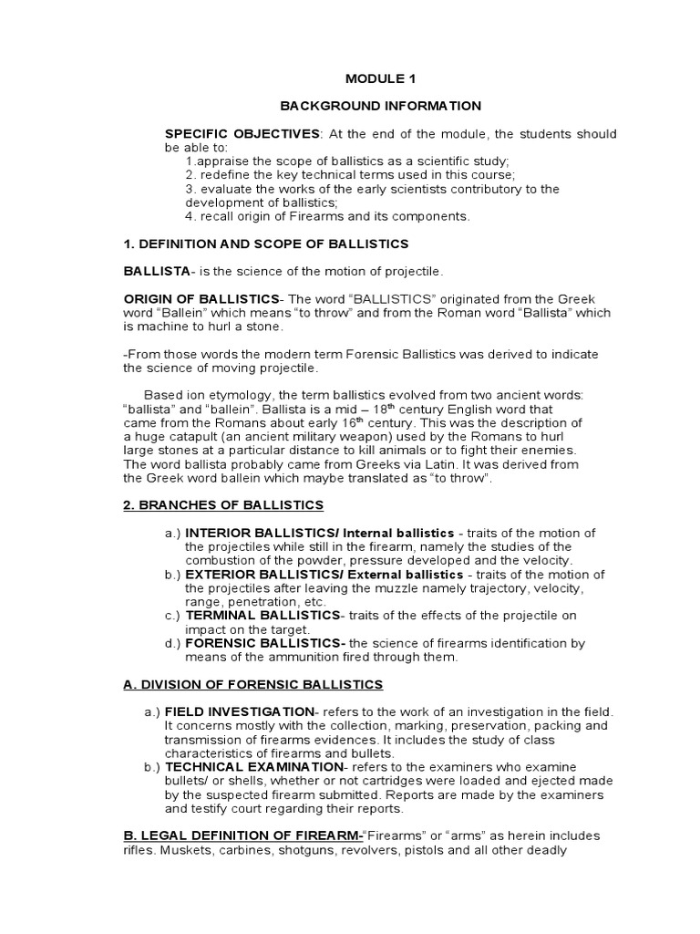 Forensic Ballistics Notes | PDF | Firearms | Cartridge (Firearms)