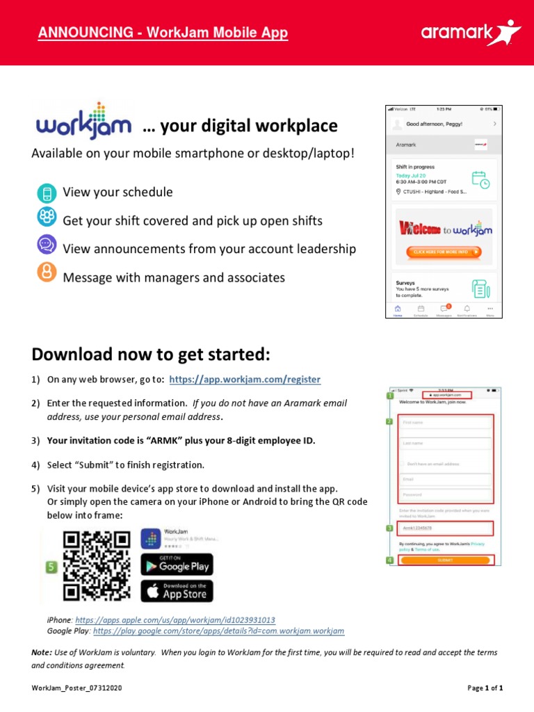 Register for WorkJam App Now | PDF | Business