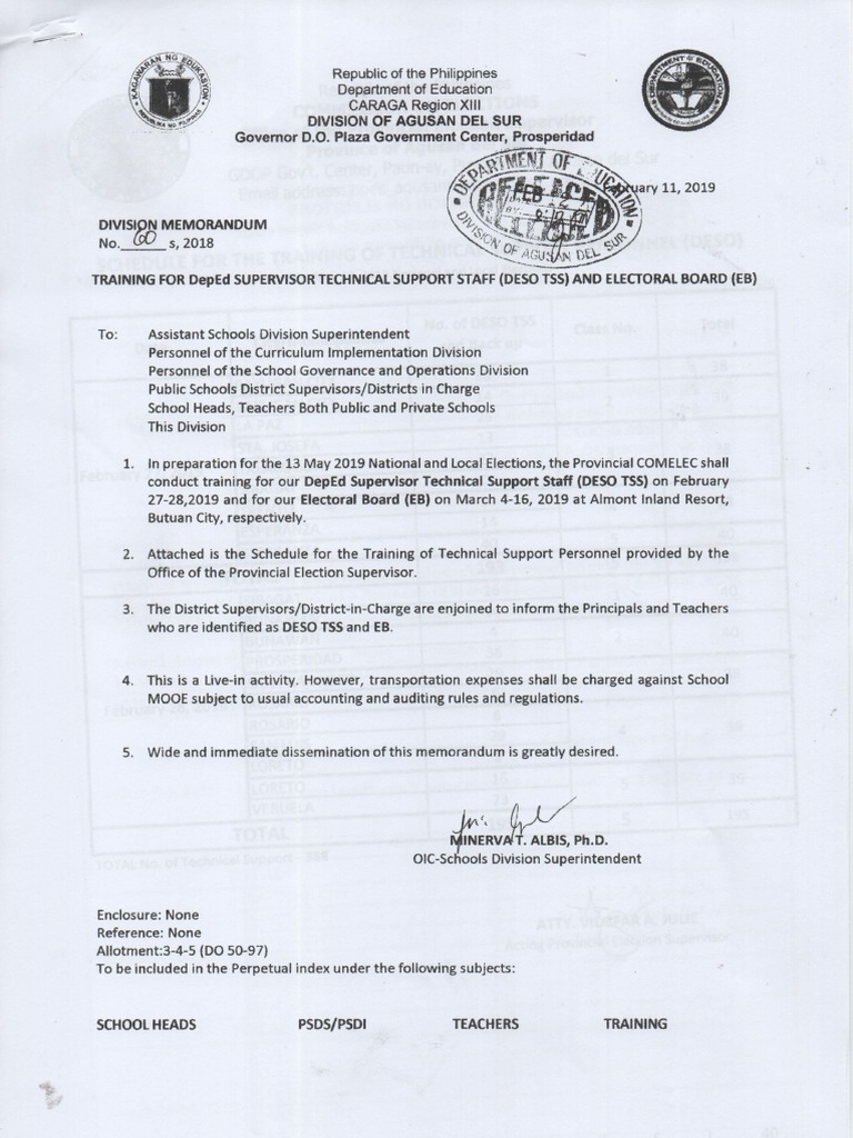 DM 60 S. 2019 - DESO Comelec Training | PDF