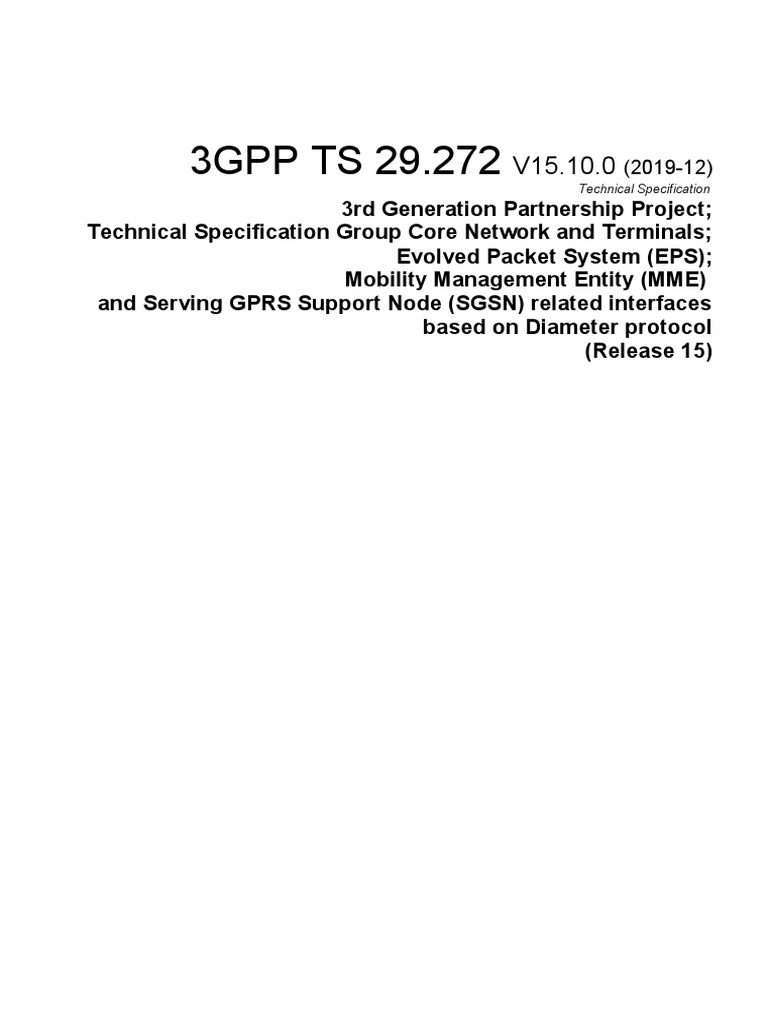 3GPP TS 29.272: Technical Specification | PDF | 3 Gpp | Computing