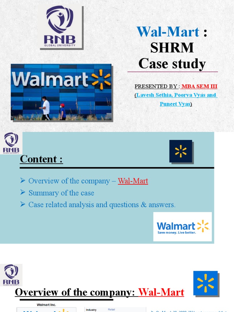 Walmart Case Study SHRM | PDF | Walmart | Employment