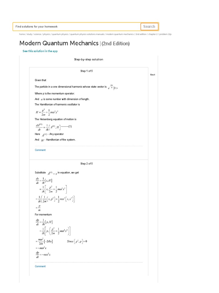 Modern Quantum Mechanics: (2nd Edition) | PDF | Quantum Mechanics ...