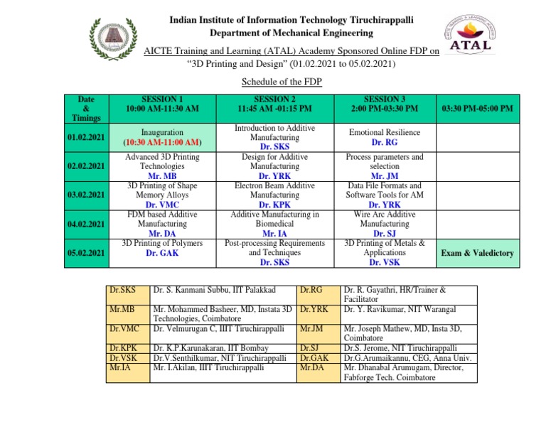 Online FDP on 3D Printing & Design | PDF | 3 D Printing | Computing
